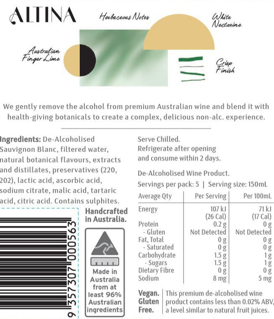 Altina Drinks | Award-Winning Non Alcoholic Wine In Australia
