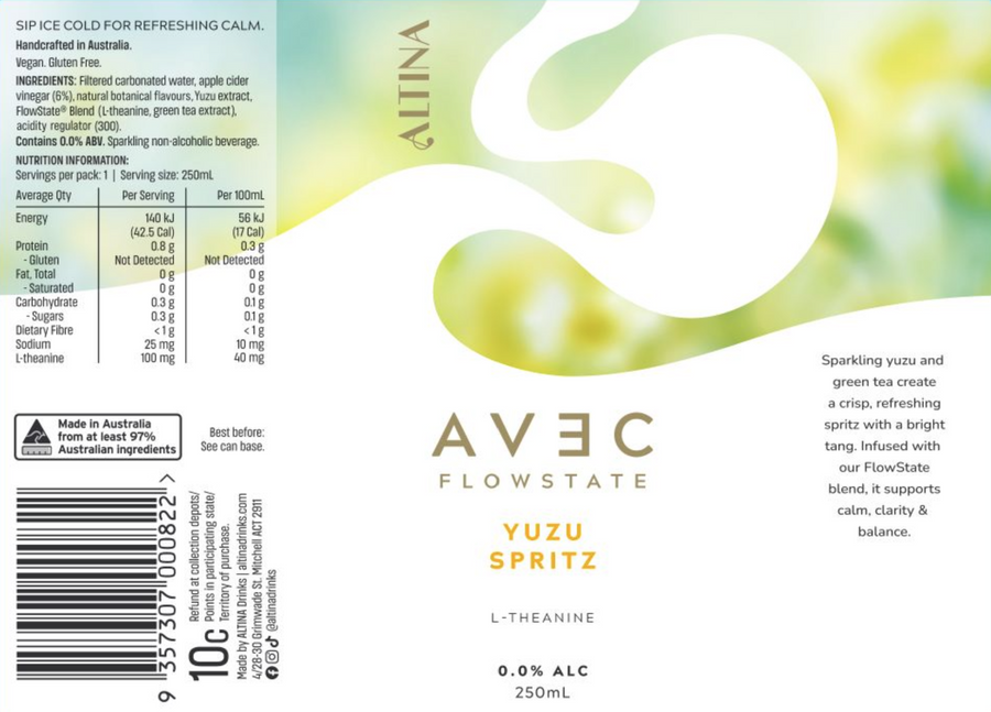 AVEC FlowState Yuzu Spritz Wine Alternative